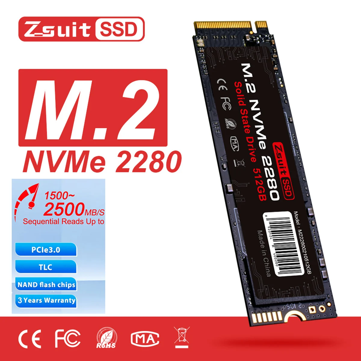 하드 드라이브 디스크 NVME M2 SSD 512GB 1TB 고속 NMVE M2 SSD 드라이브, PCIE 3.0 2280 솔리드 스테이트 드라이브, 노트북용 내장 하드 ...